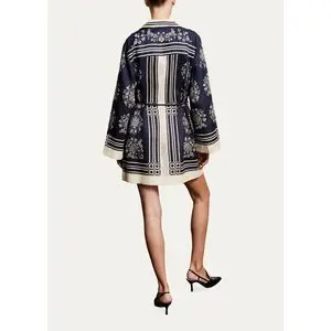 ALEMAIS Banderrra Belted Linen Mini Dress