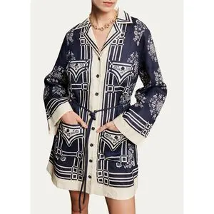 ALEMAIS Banderrra Belted Linen Mini Dress