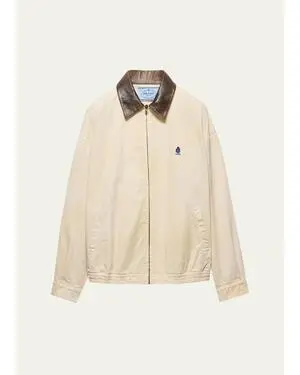 Prada Embroidered Old Gabardine Blouson Jacket - Sable