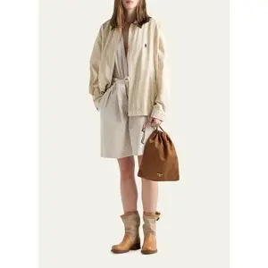 Prada Embroidered Old Gabardine Blouson Jacket - Sable