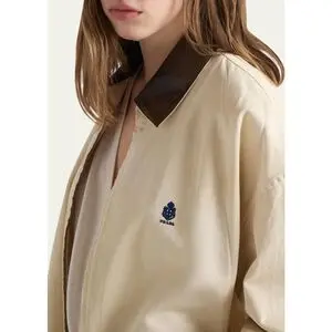 Prada Embroidered Old Gabardine Blouson Jacket - Sable