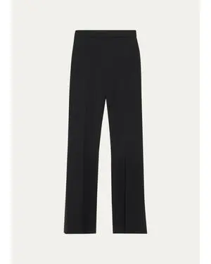 Veronica Beard Gracie Zip-back Bootcut Pants - Black