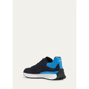 Alexander McQueen Sprint Runner Mixed Media Sneakers - Light Gray