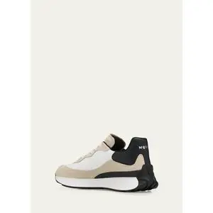Alexander McQueen Sprint Runner Mixed Media Sneakers - Light Gray