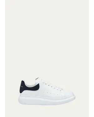 Alexander McQueen Leather And Suede Oversized Sneakers - White/blue Grey