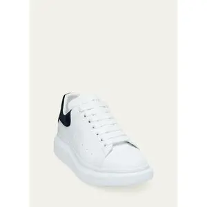 Alexander McQueen Leather And Suede Oversized Sneakers - White/blue Grey