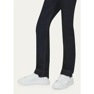 Alexander McQueen Leather And Suede Oversized Sneakers - White/blue Grey