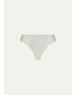 Lise Charmel Sublime Organza Lace & Tulle Thong - Ecru