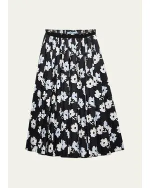 Prada Wildflower Cotton Midi Skirt