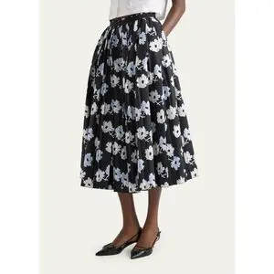 Prada Wildflower Cotton Midi Skirt