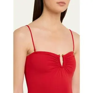NILI LOTAN Ruched U-ring One-piece Swimsuit