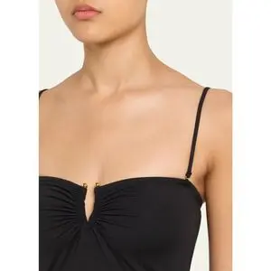 NILI LOTAN Ruched U-ring One-piece Swimsuit