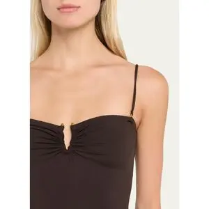 NILI LOTAN Ruched U-ring One-piece Swimsuit
