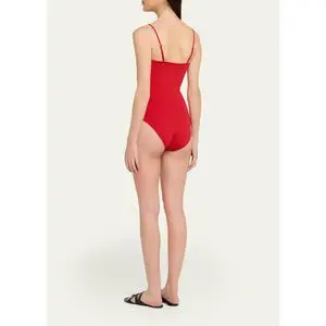 NILI LOTAN Ruched U-ring One-piece Swimsuit