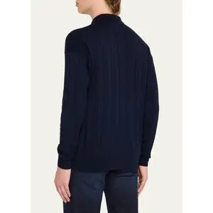 Kiton Cotton & Cashmere Knit Button-down Shirt