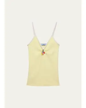 Prada Cotton Boucle Crop Top - Ciel