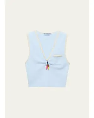 Prada Cotton Boucle Crop Top