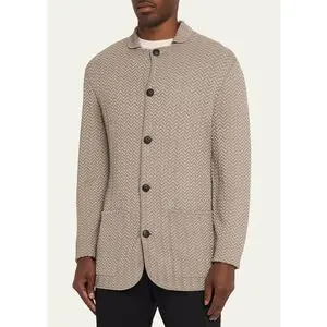Giorgio Armani Ottoman Chevron Single-breasted Jacket