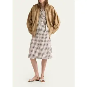 Prada Polka-dot Print Marocain Shirtdress