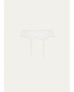 Lise Charmel Sublime Organza Embroidered Lace Suspender Belt - Ecru/natural