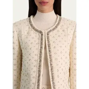 Alice + Olivia Thomasina Embellished Tweed Jacket