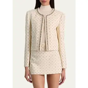 Alice + Olivia Thomasina Embellished Tweed Jacket