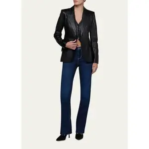 L'Agence Chamberlain Leather Single-breasted Blazer