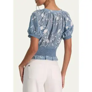 Alice + Olivia Kathryn Embroidered Short-sleeve Blouse