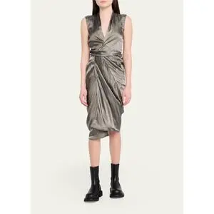 Rick Owens Sleeveless Satin Wrap Dress