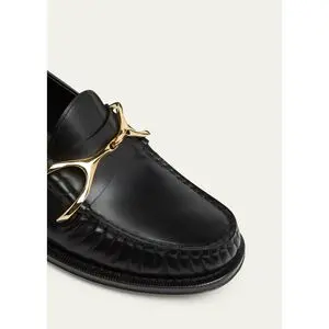 Alexander McQueen Wishbone Leather Moccasin Loafers