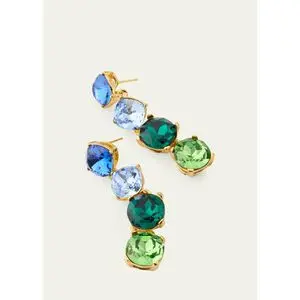 Oscar De La Renta Rhinestone Gallery Drop Earrings - Blue Multi