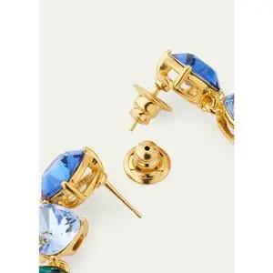 Oscar De La Renta Rhinestone Gallery Drop Earrings - Blue Multi