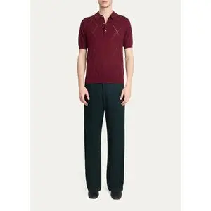 Dries Van Noten Cotton Argyle Wool Polo