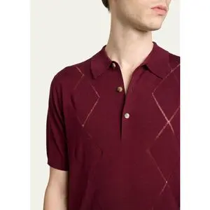 Dries Van Noten Cotton Argyle Wool Polo