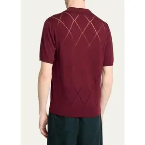 Dries Van Noten Cotton Argyle Wool Polo