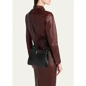 TOM FORD Audrey Small Tote Bag In Grain Leather - Black