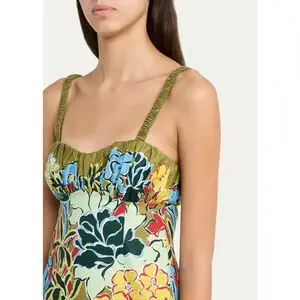 ALEMAIS Solstice Floral Cotton Midi-dress