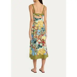 ALEMAIS Solstice Floral Cotton Midi-dress