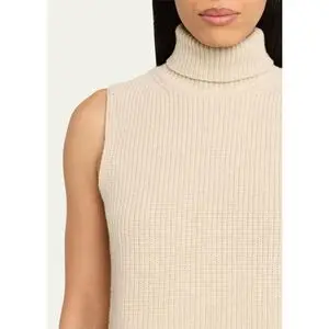 Nanushka Fennec Sleeveless Asymmetric Turtleneck Sweater