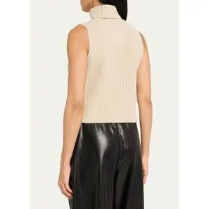 Nanushka Fennec Sleeveless Asymmetric Turtleneck Sweater