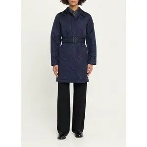 Burberry Darliston Check Quilted Coat With Belt