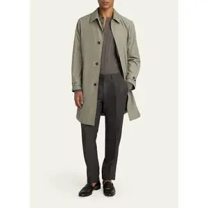 Brioni Silk Button-front Car Coat - Cloud