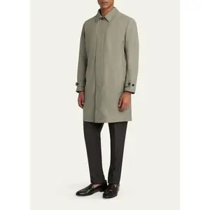 Brioni Silk Button-front Car Coat - Cloud