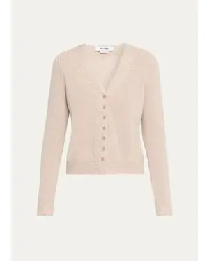 RE/DONE Ruby Lace-trim Cashmere Cardigan