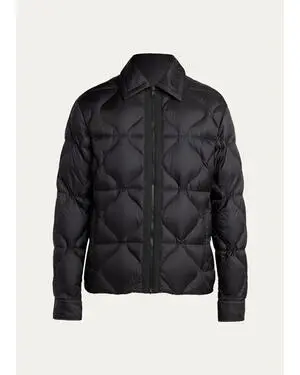 Moncler Ashmere Short Down Shirt Jacket - Black