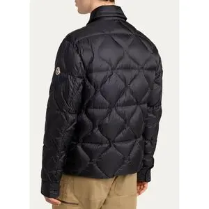 Moncler Ashmere Short Down Shirt Jacket - Black