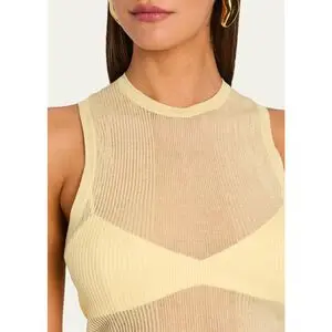 SEROYA Jori Ribbed Semi-sheer Tank Top