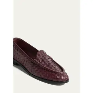 Bottega Veneta Silenzio Intrecciato Leather Loafers - Nero