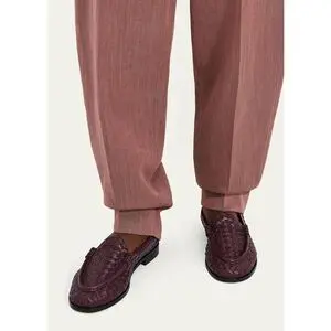 Bottega Veneta Silenzio Intrecciato Leather Loafers - Nero