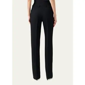 Akris Mikka Wool Tricotine Straight-leg Pants - Espresso